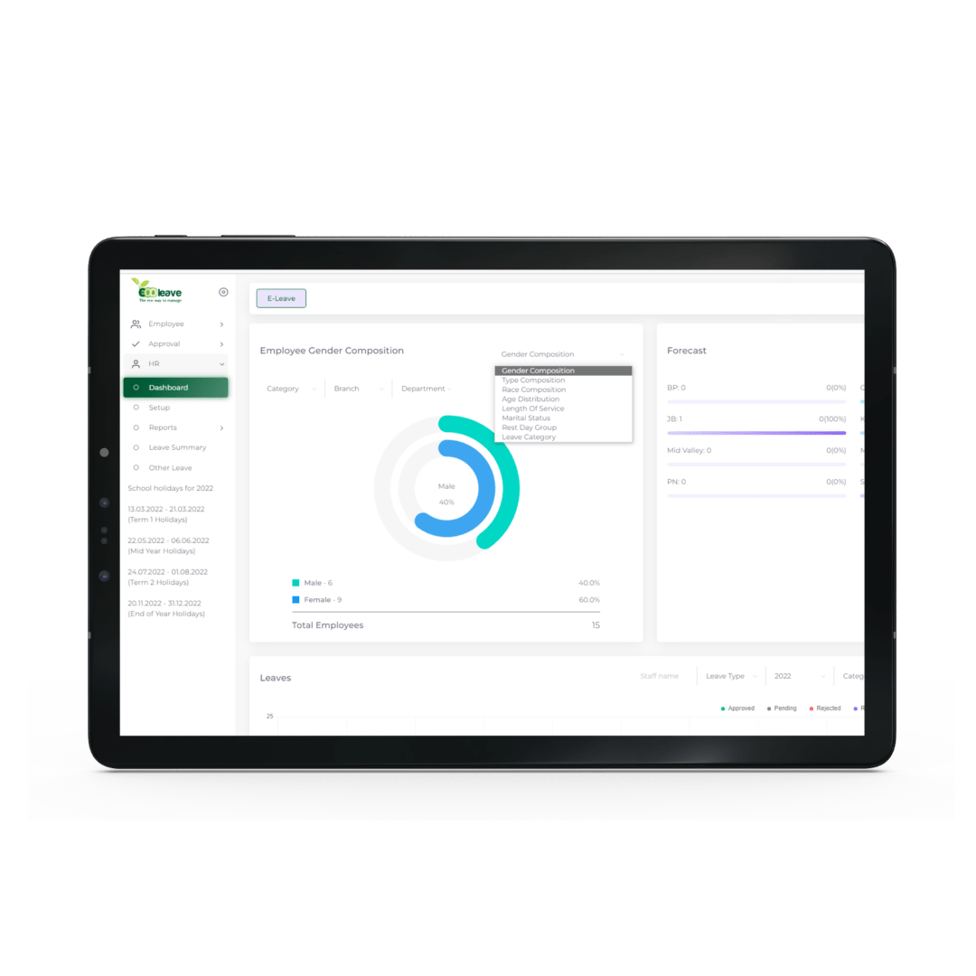 e-leave, online leave management system, leave application