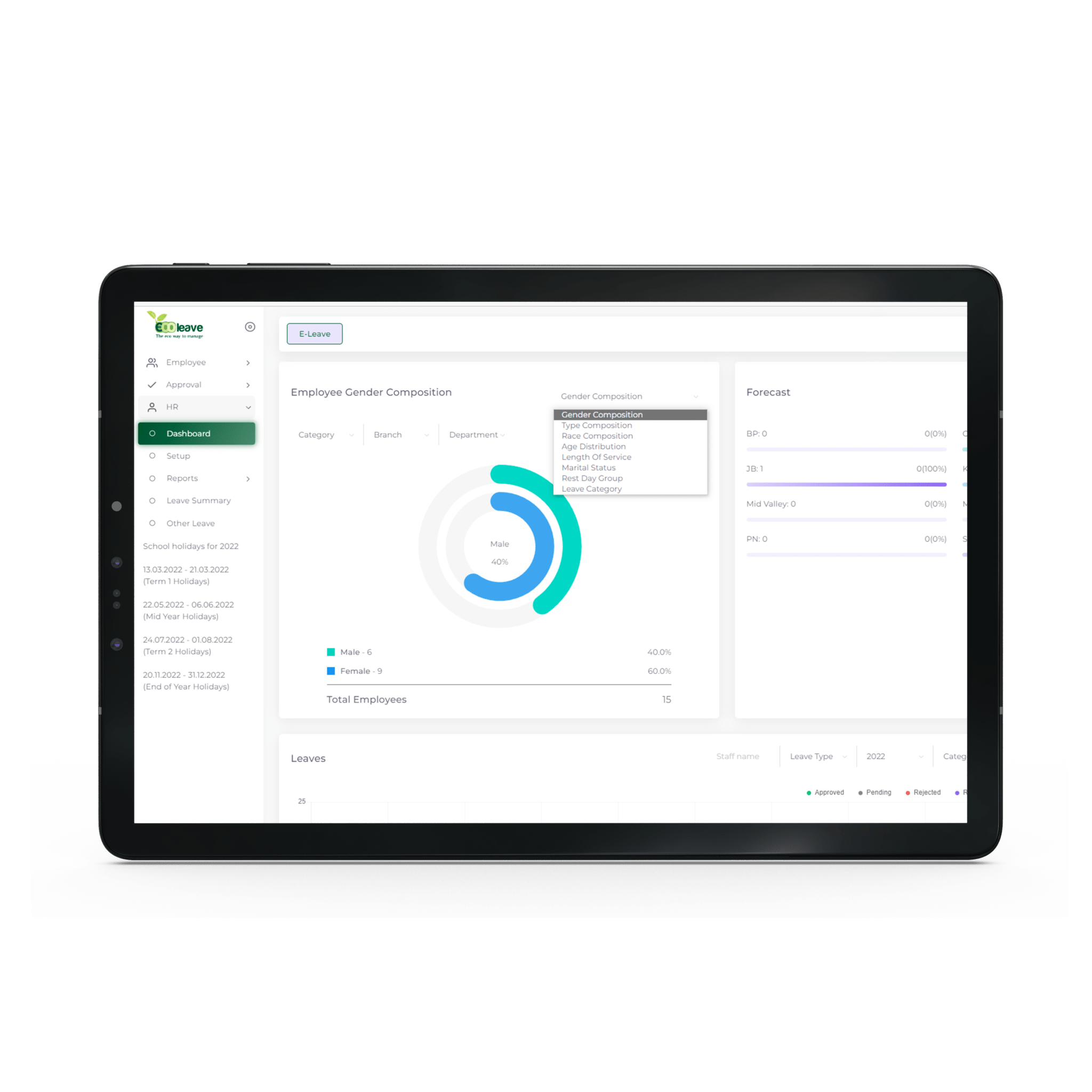 e-leave, online leave management system, leave application