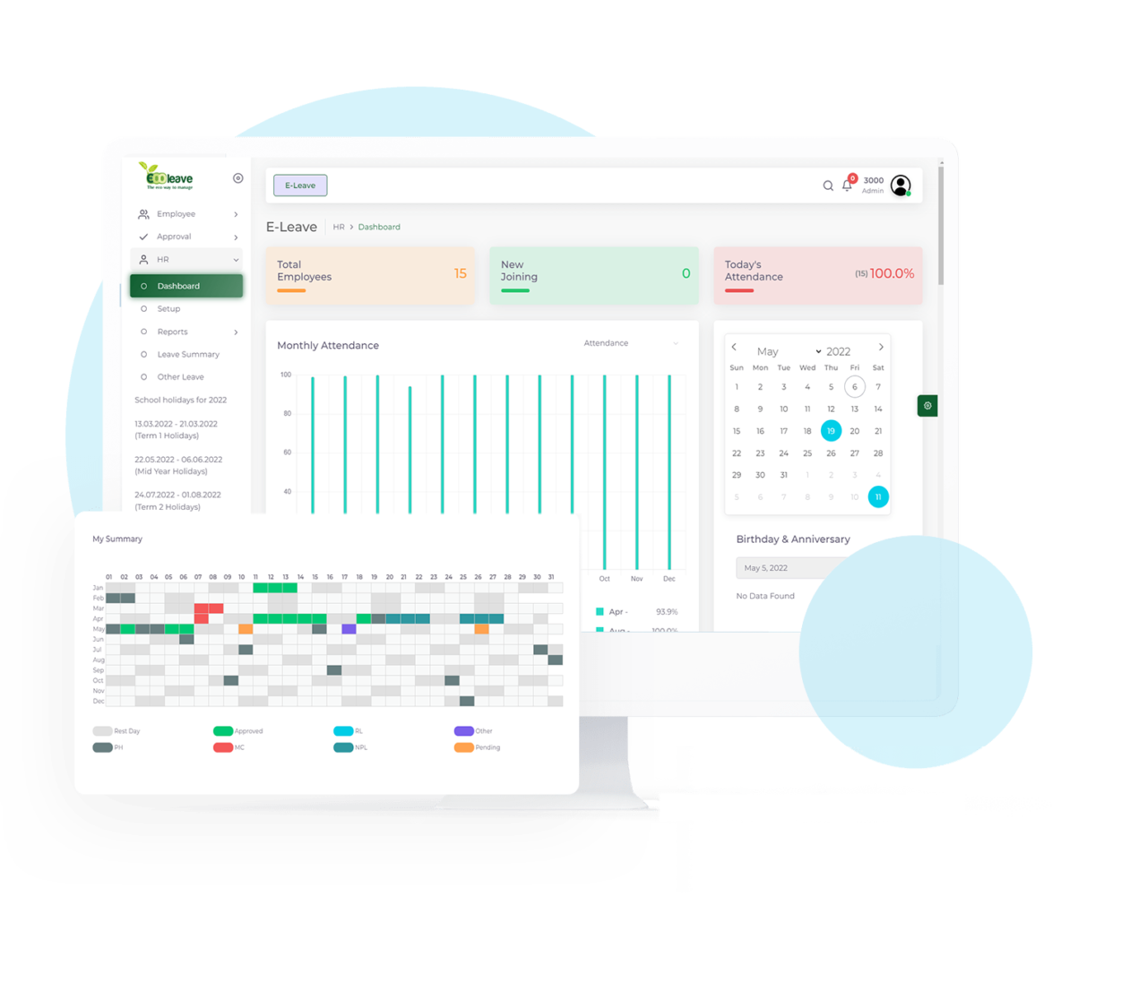 e-leave, online leave management system, leave application